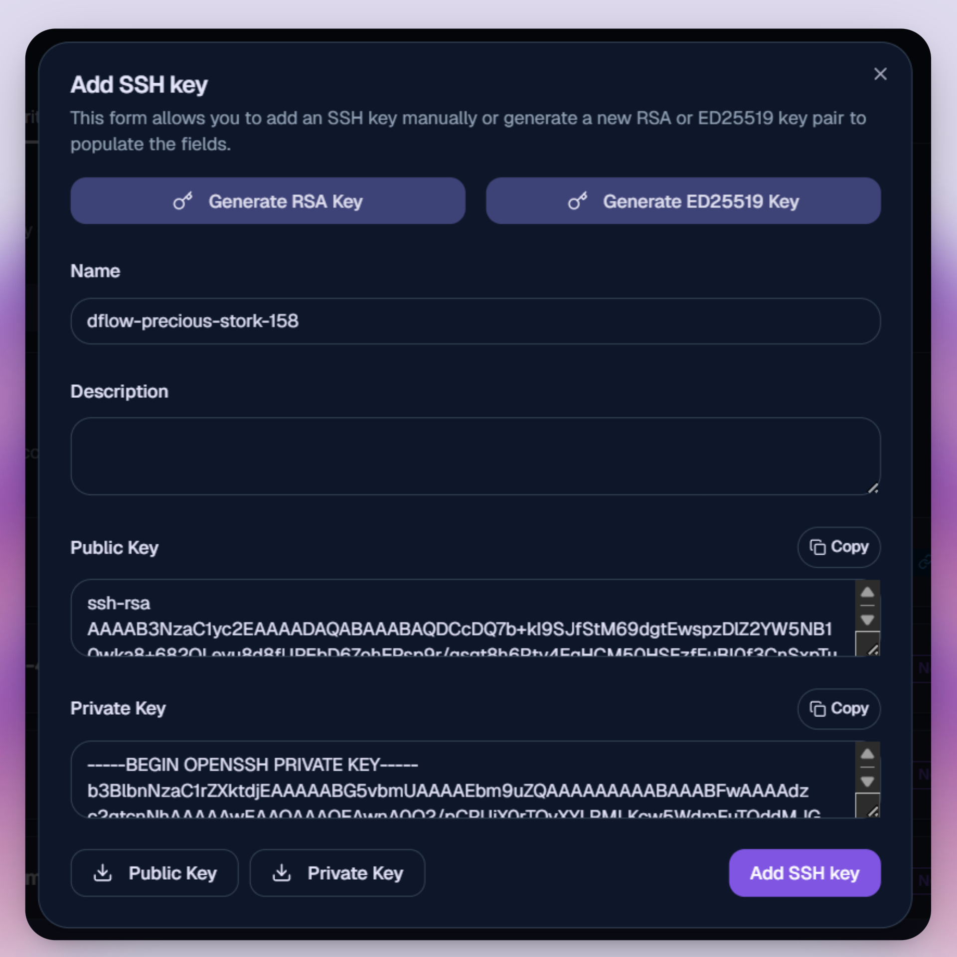 SSH Keys | dFlow | dFlow Docs